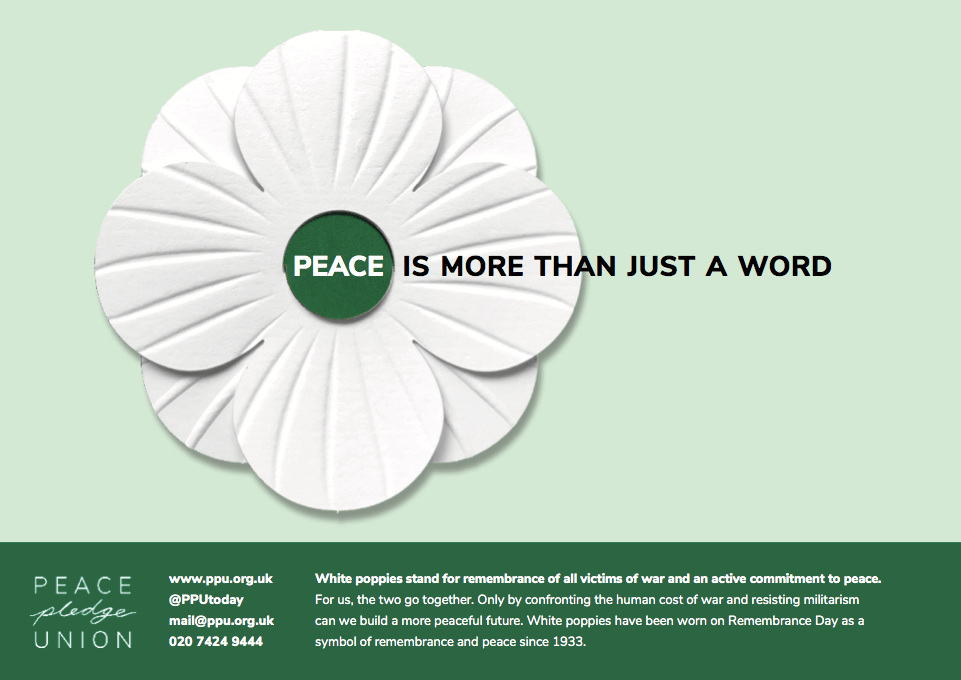 Peace is more than just a word (A3 White Poppy Poster) – Peace Pledge Union