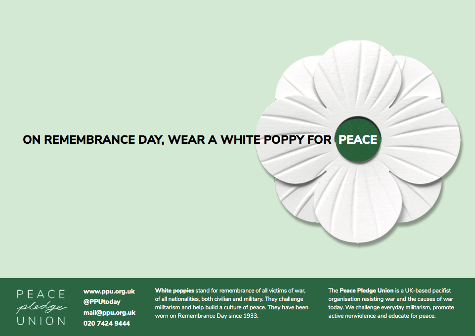 Wear a White Poppy (A3 Poster) – Peace Pledge Union
